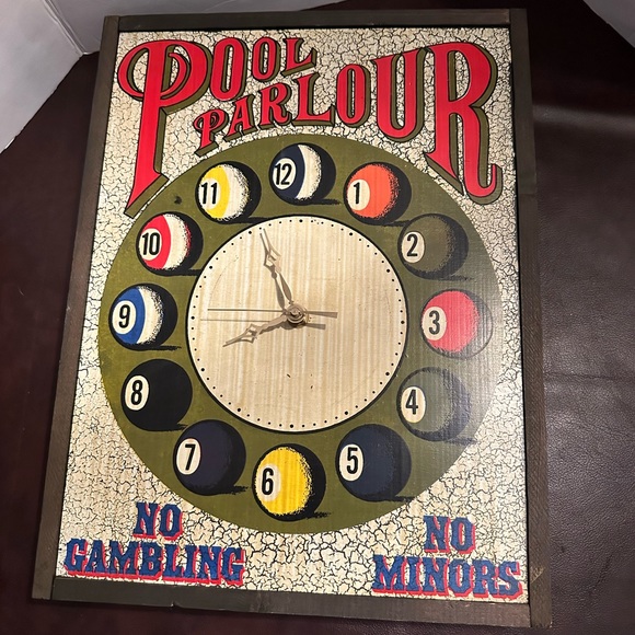 Wall Decor | Vintage Pool Table Clock | Poshmark